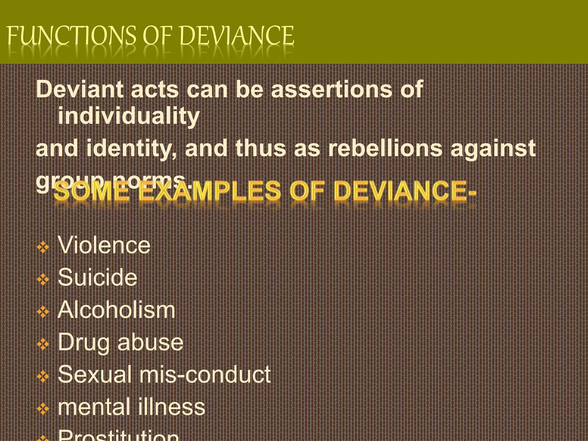 deviance.pptx | Substance Abuse | Diseases and Conditions