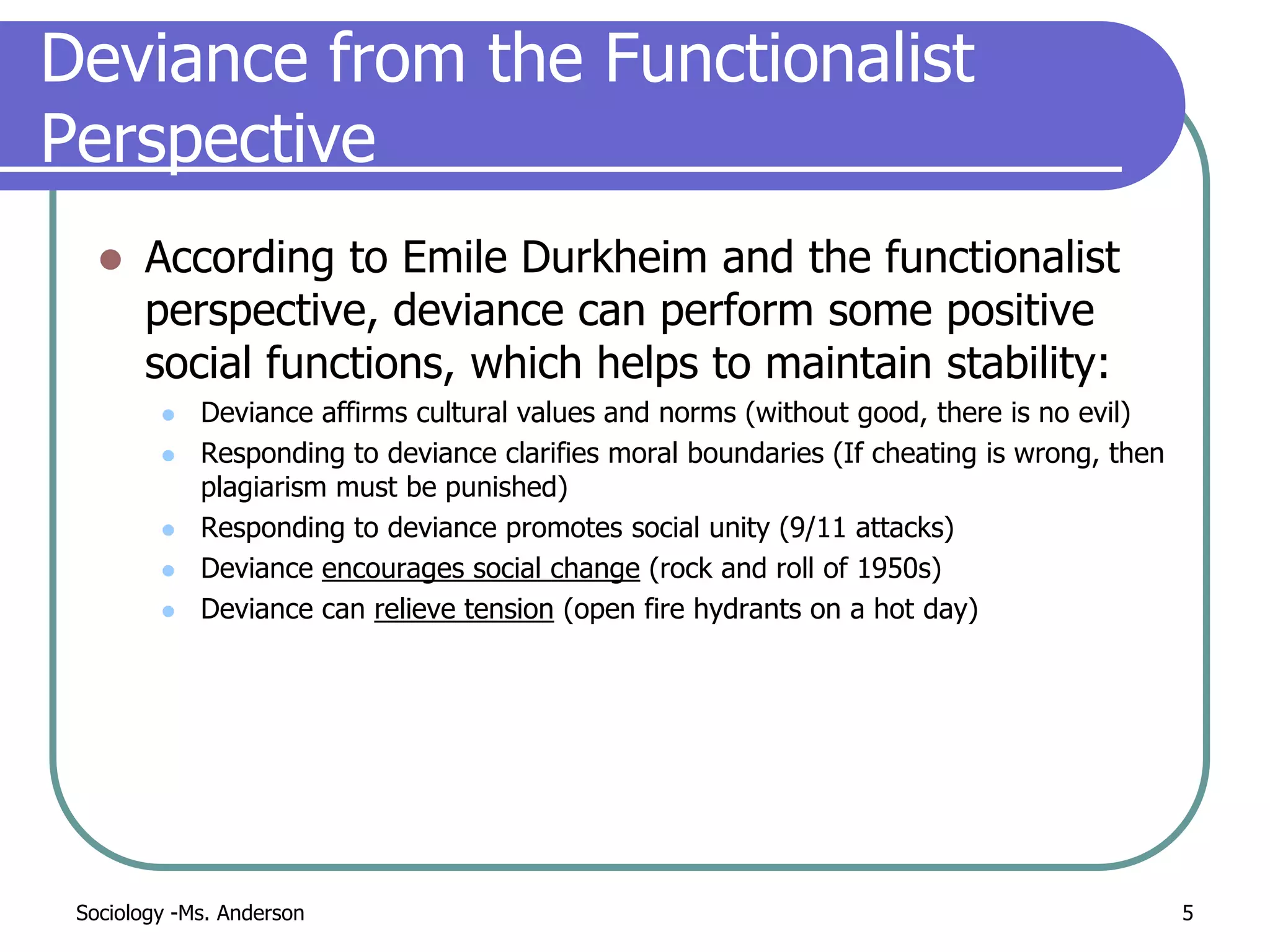 CAPE SOCIOLOGY UNIT 2 Deviance teachernotes | PPTX
