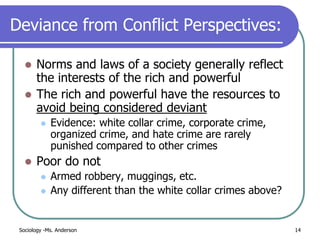 CAPE SOCIOLOGY UNIT 2 Deviance teachernotes | PPTX