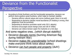 CAPE SOCIOLOGY UNIT 2 Deviance teachernotes | PPTX