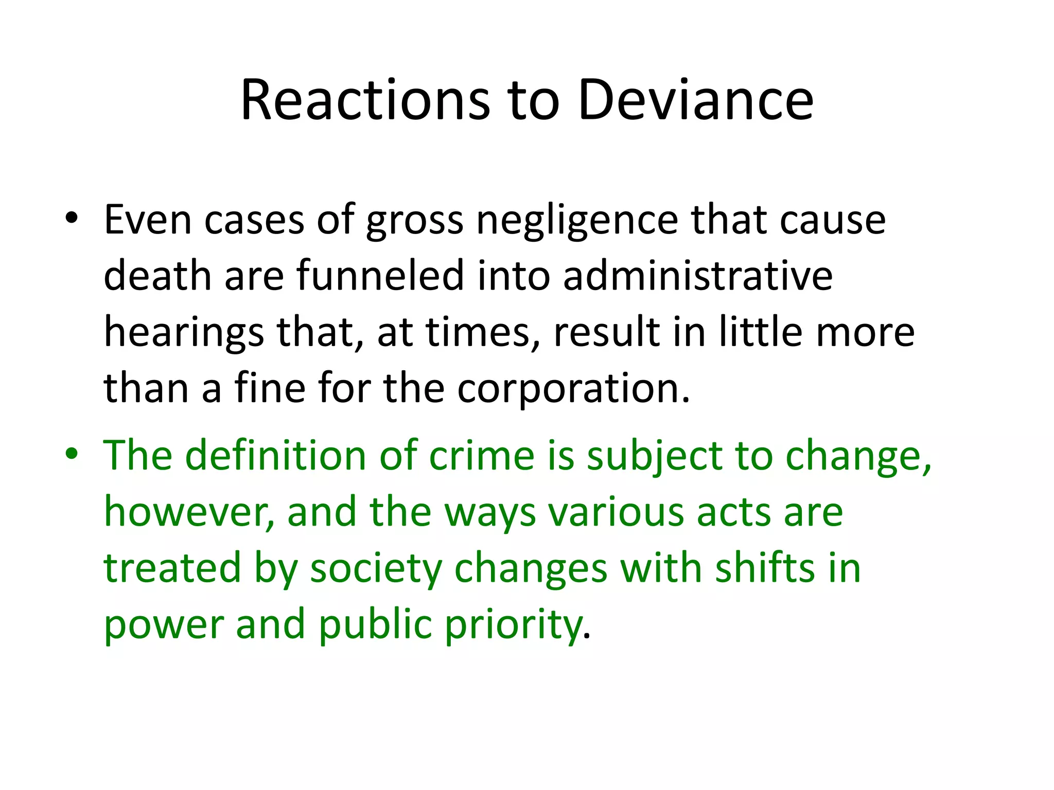 Deviance and social control lecture notes | PPTX