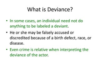Deviance and social control lecture notes | PPTX