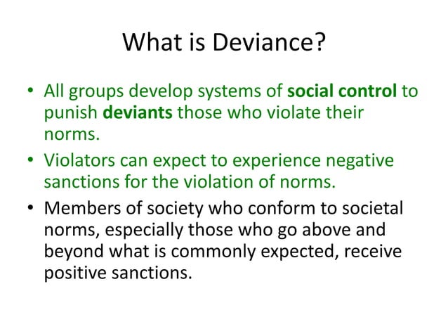 Deviance and social control lecture notes | PPTX | Crime & Harmful Acts ...