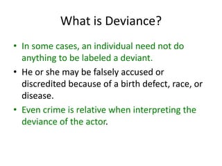 Deviance and social control lecture notes | PPTX