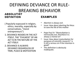 Deviant Behavior Examples In Media