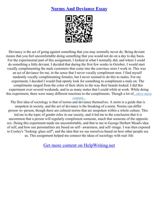 Deviance Essay | PDF