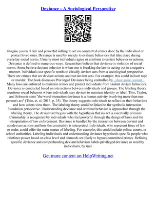 Deviance Essays | PDF