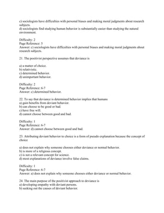 Deviant Behavior 11th Edition Thio Test Bank | PDF