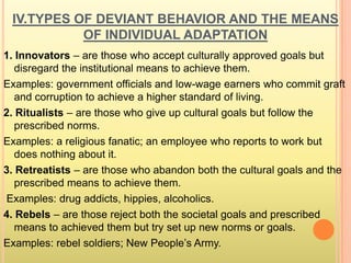 Deviant behavior | PPTX | Crime & Harmful Acts to Individuals, Society ...