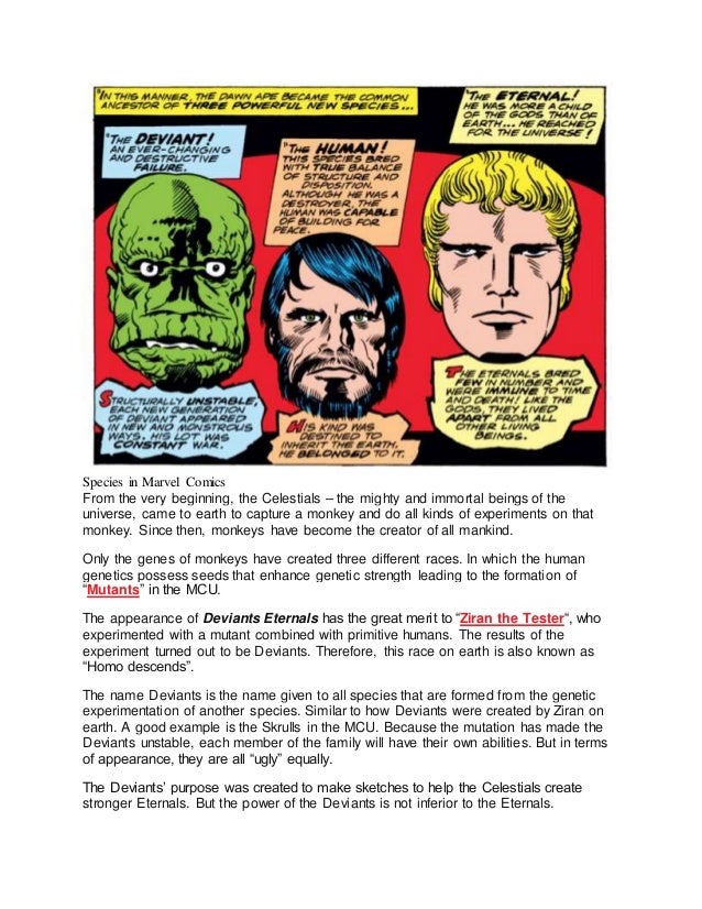 DEVIANTS ETERNALS: COMPARISON BETWEEN COMICS AND MOVIES | DOCX