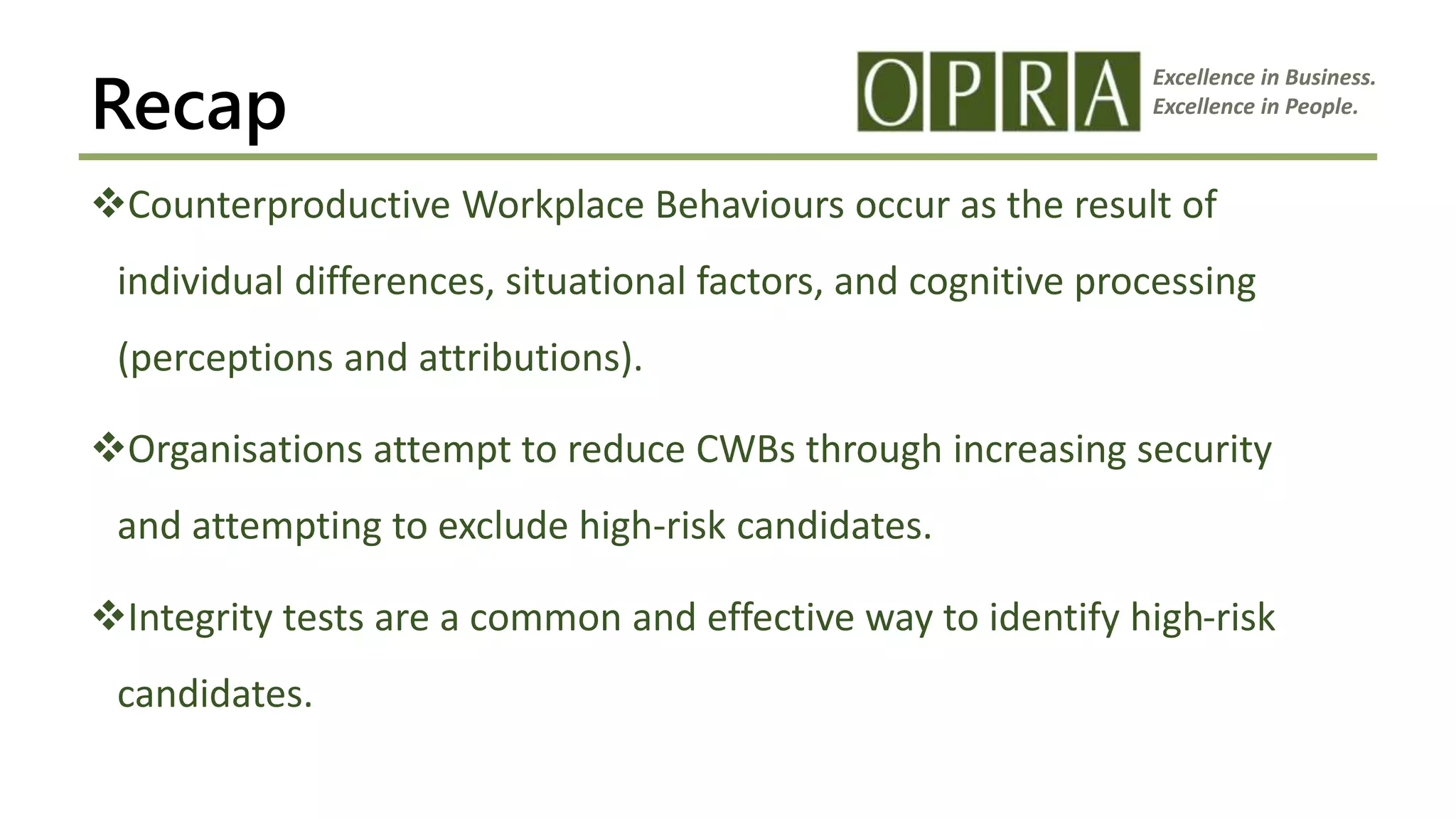 Deviant Workplace Behaviour | PPTX | Career Planning | Careers