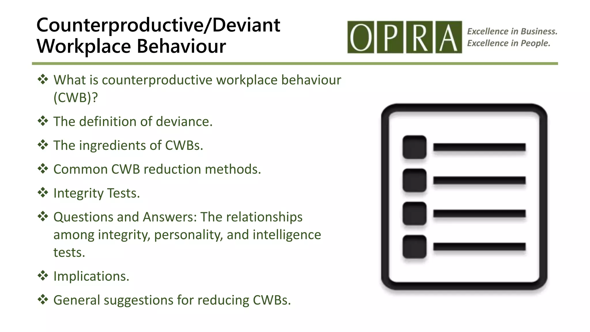 Deviant Workplace Behaviour | PPTX | Career Planning | Careers