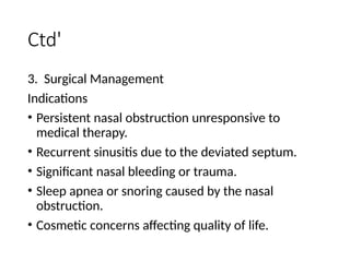 DEVIATED NASAL SEPTUM.in emergency carepptx | PPT