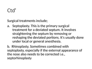 DEVIATED NASAL SEPTUM.in emergency carepptx | PPT