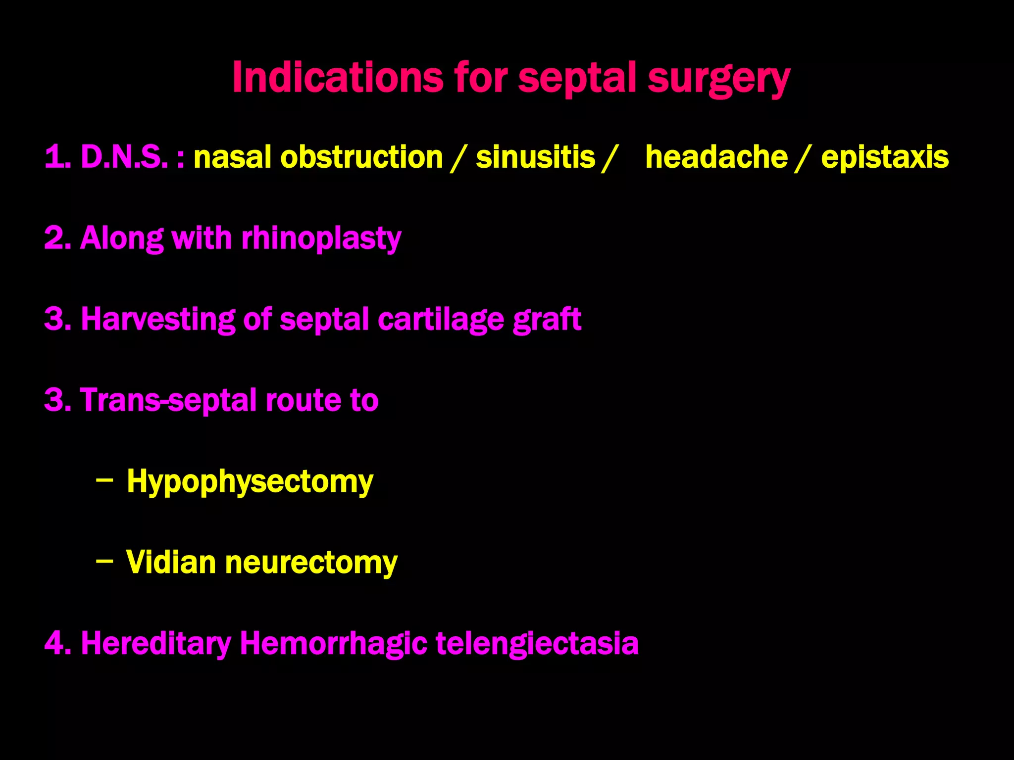 Deviated nasal septum and other septal conditions | PPT