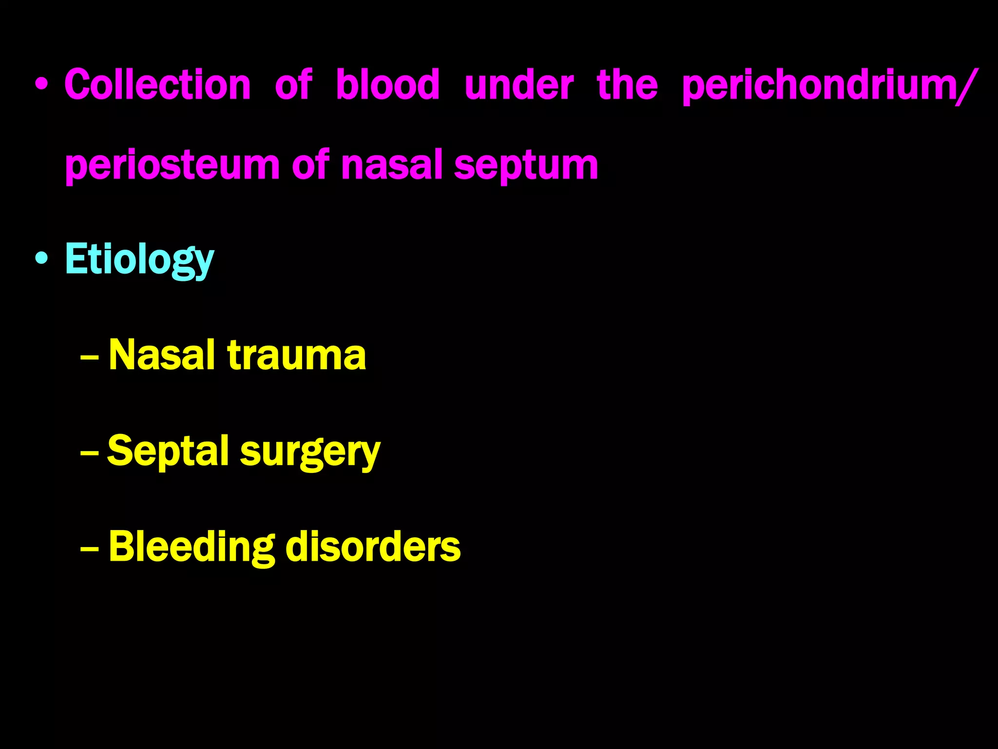 Deviated nasal septum and other septal conditions | PPT