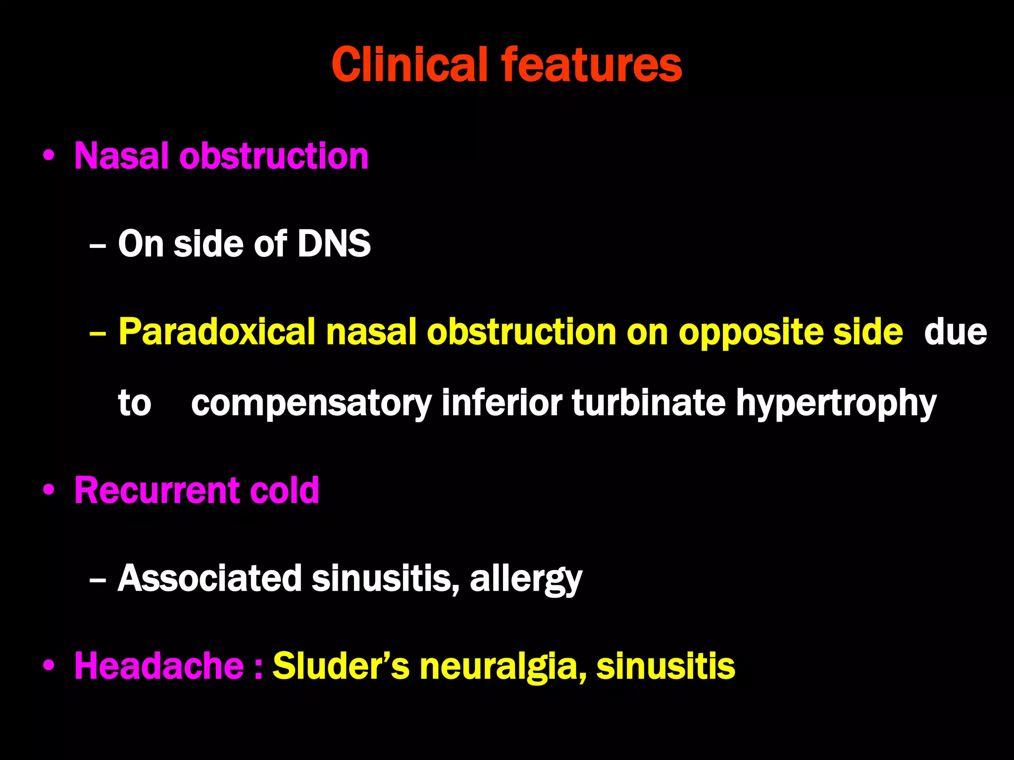 Deviated nasal septum and other septal conditions | PPT