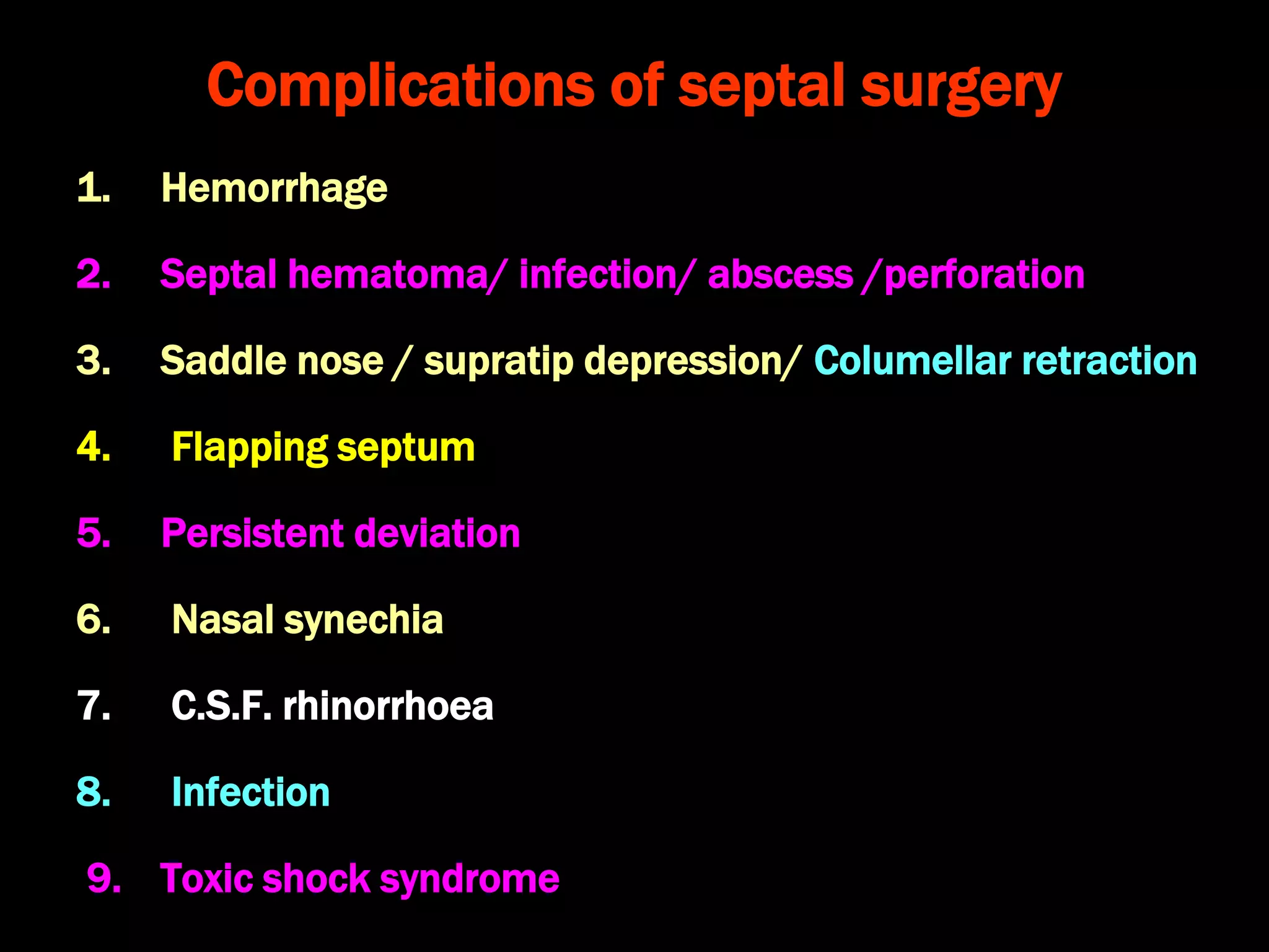 Deviated nasal septum and other septal conditions | PPT