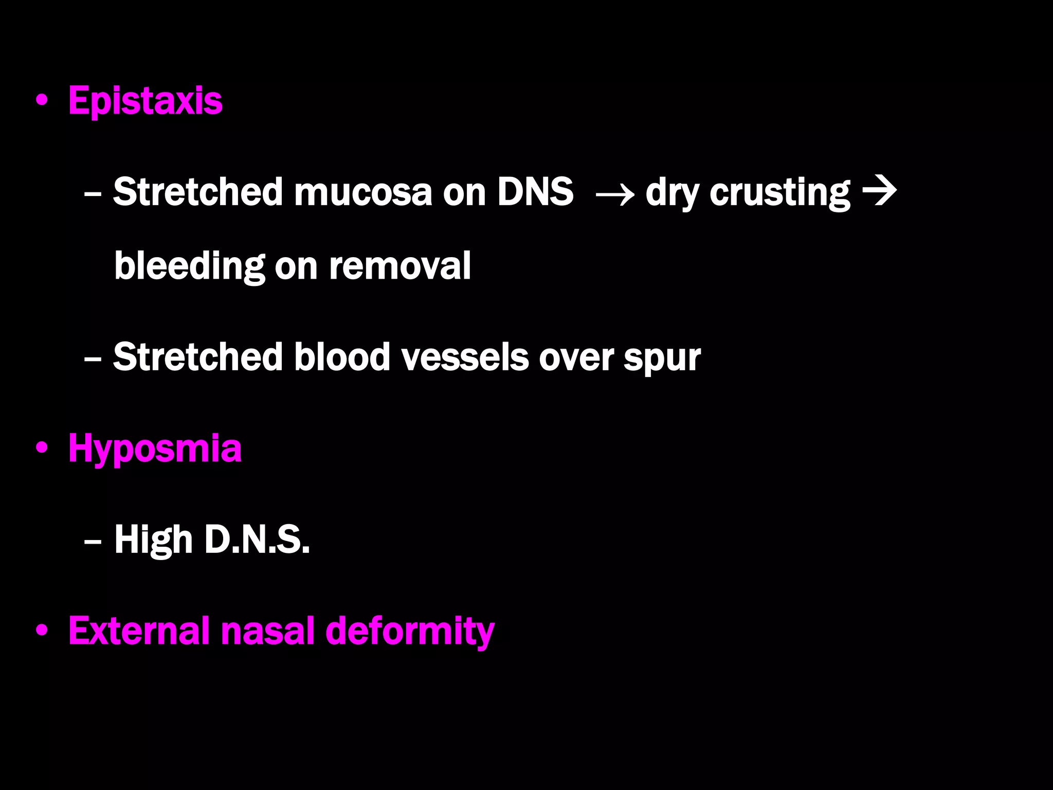 Deviated nasal septum and other septal conditions | PPT