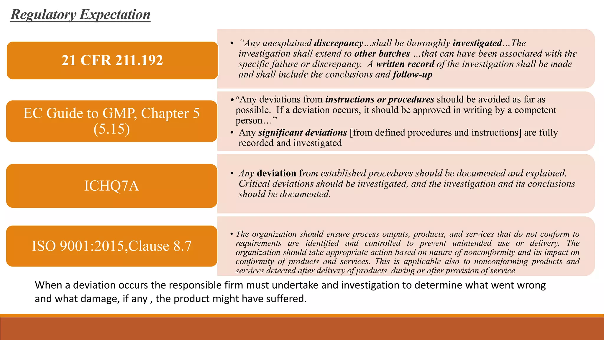 Deviation and root cause analysis in Pharma | PPTX