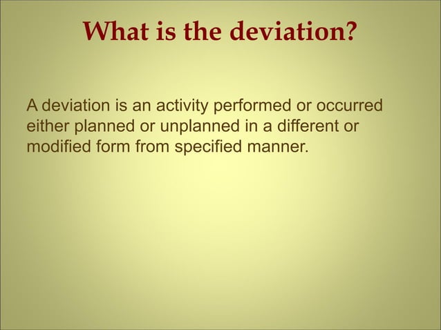Deviation control system | PPT
