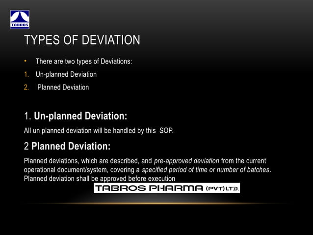 DEVIATION HANDLING & MANAGEMENT TABROS.pptx