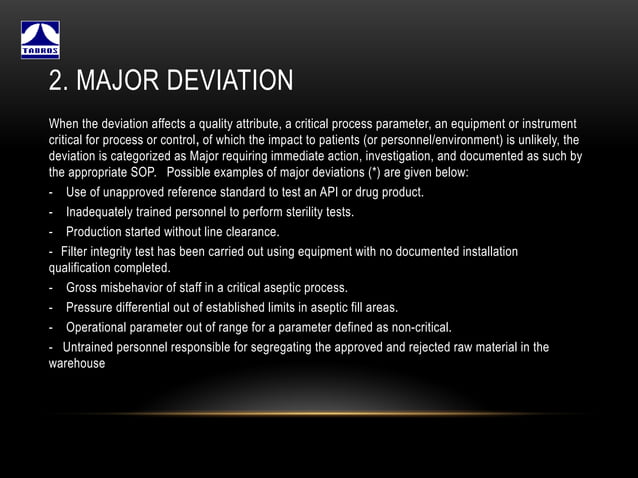 DEVIATION HANDLING & MANAGEMENT TABROS.pptx