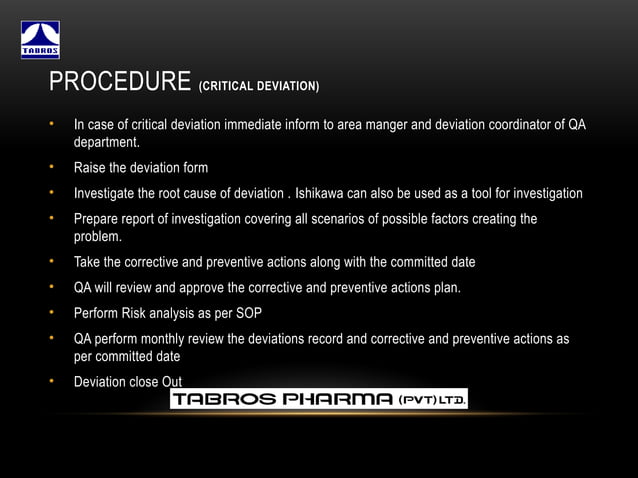 DEVIATION HANDLING & MANAGEMENT TABROS.pptx