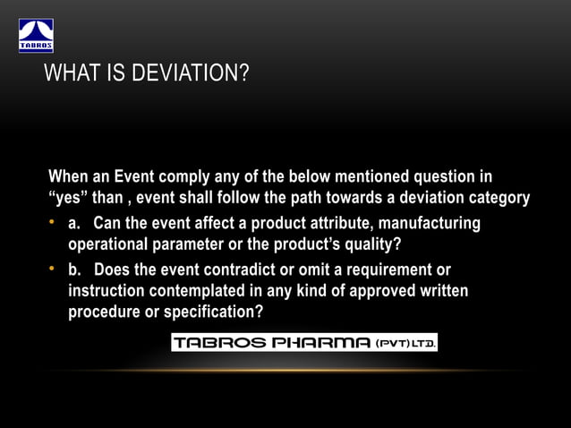DEVIATION HANDLING & MANAGEMENT TABROS.pptx