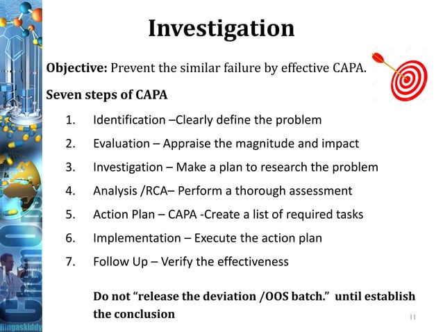 Deviation, OOS & complaint investigation and CAPA | PDF | Logistics ...