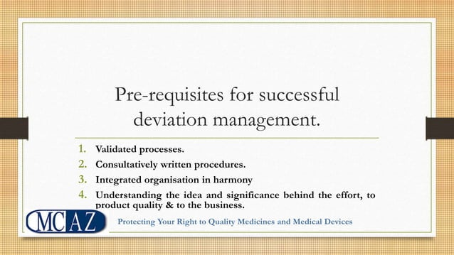 Deviation management | PPTX