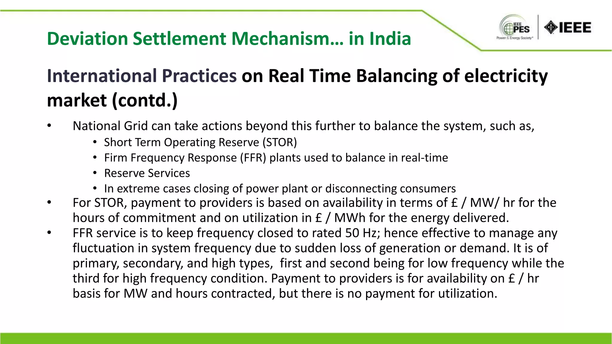 Deviation Settlement Mechanism for Improving Grid Frequency Regime in ...