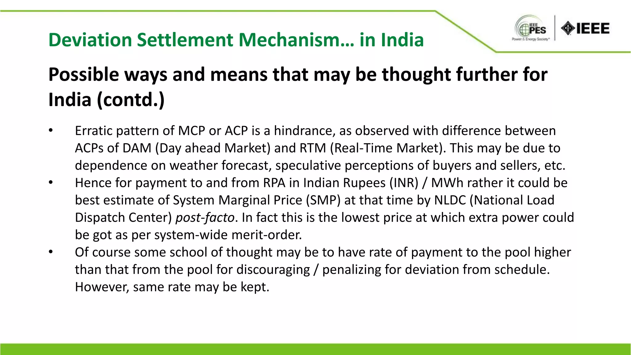 Deviation Settlement Mechanism for Improving Grid Frequency Regime in India.pptx