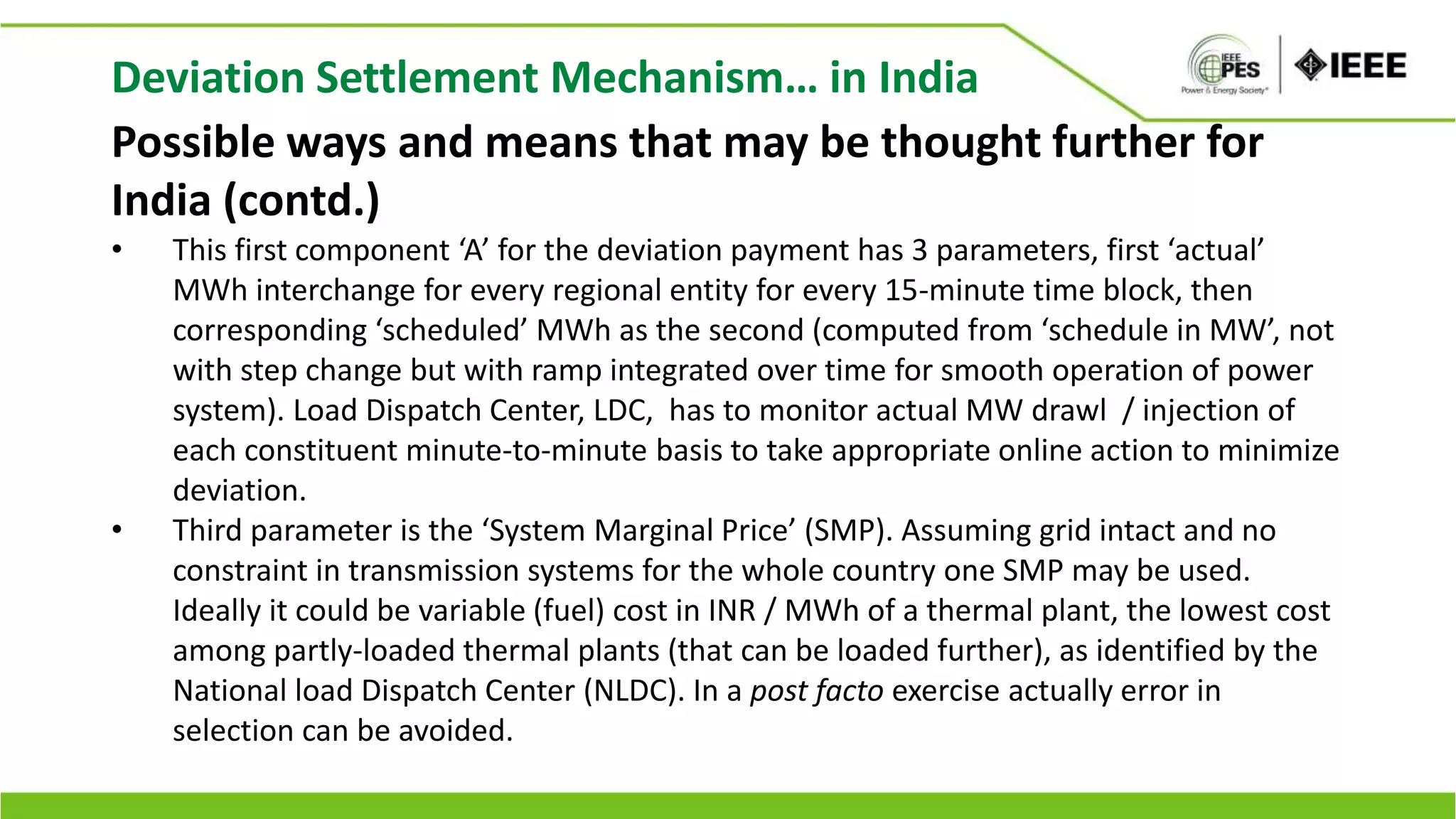 Deviation Settlement Mechanism for Improving Grid Frequency Regime in India.pptx