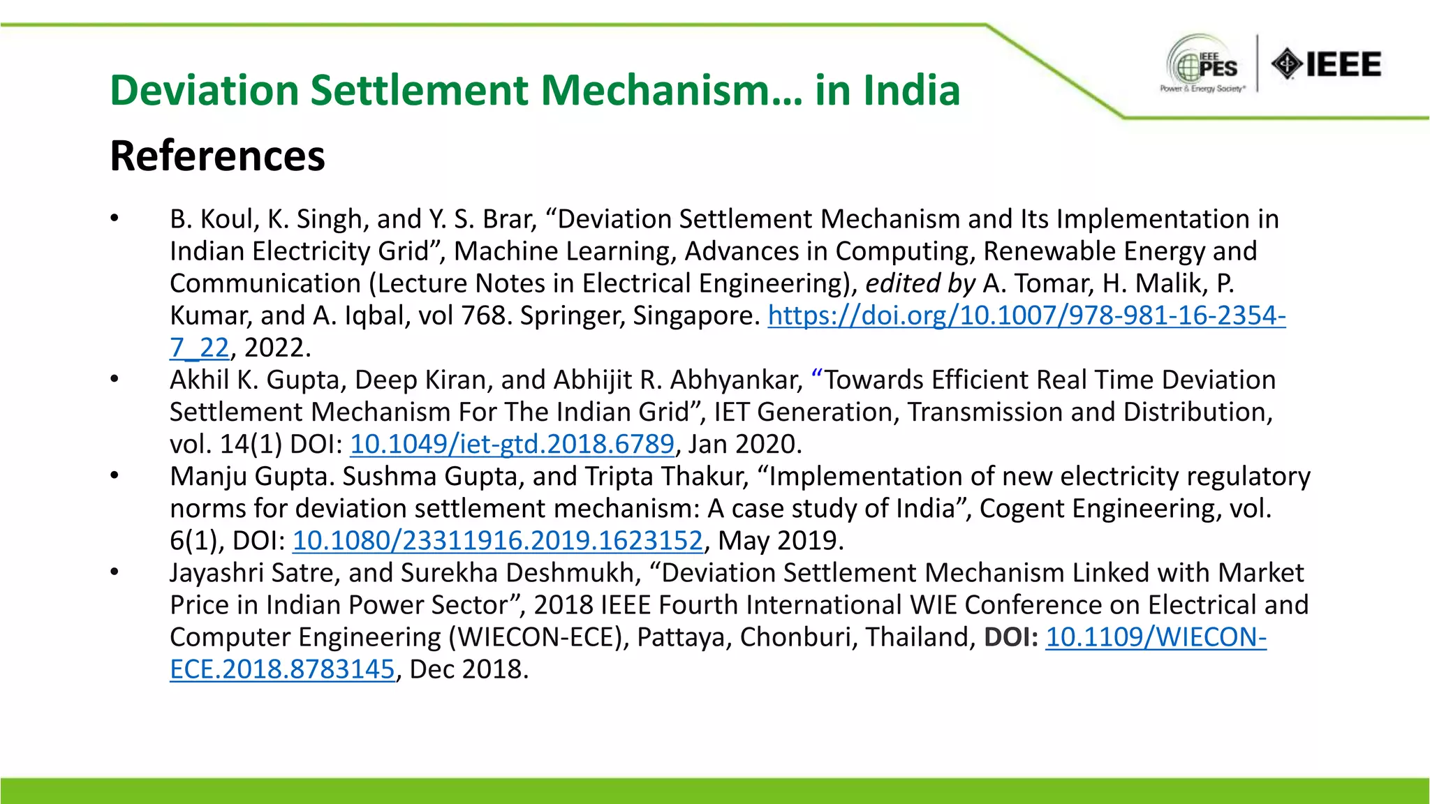 Deviation Settlement Mechanism for Improving Grid Frequency Regime in India.pptx