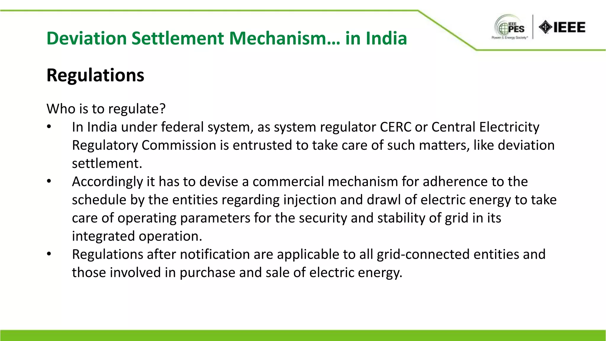 Deviation Settlement Mechanism for Improving Grid Frequency Regime in India.pptx
