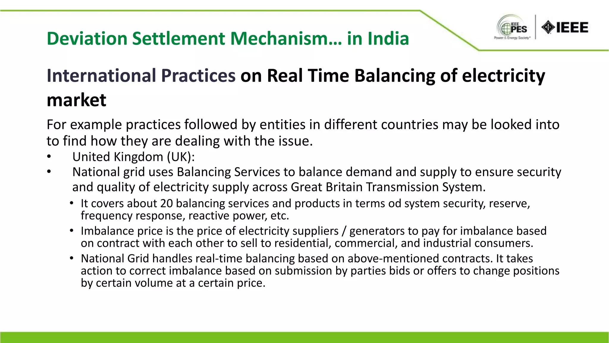 Deviation Settlement Mechanism for Improving Grid Frequency Regime in ...