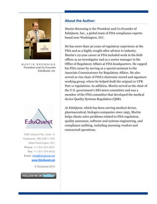 Medical Device Concessions - EduQuest Advisory | PDF