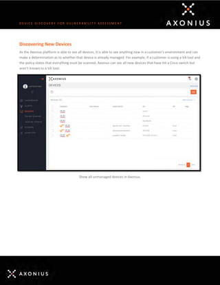 Device discovery for vulnerability assessment: Automating the Handoff | PDF