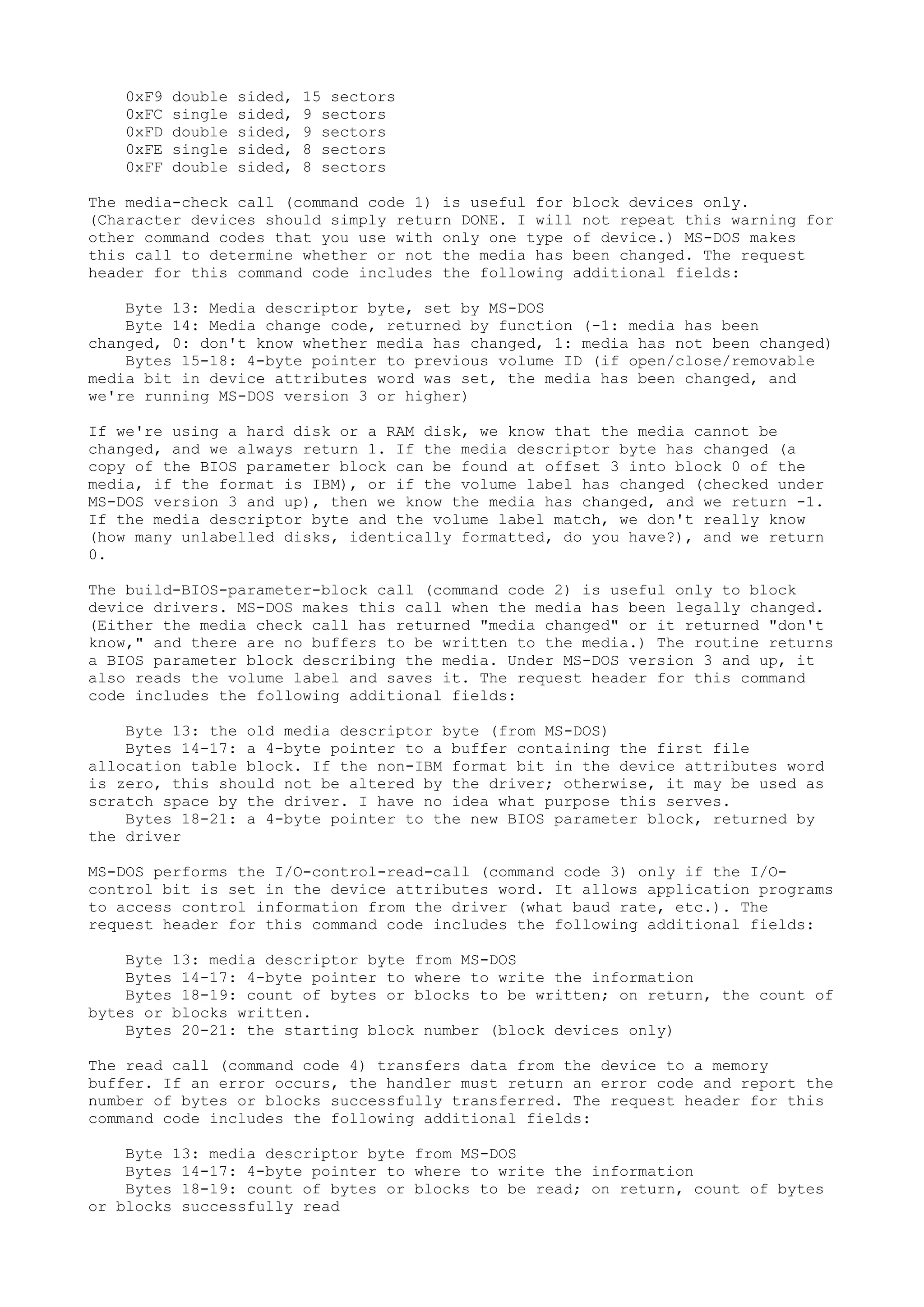 Device driver dos | TXT