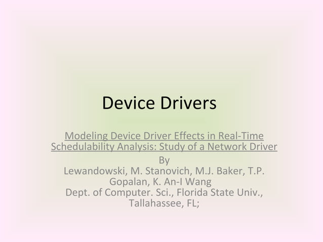 Device Drivers | PPT