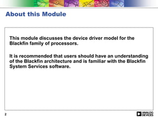 Blackfin Device Drivers | PPT