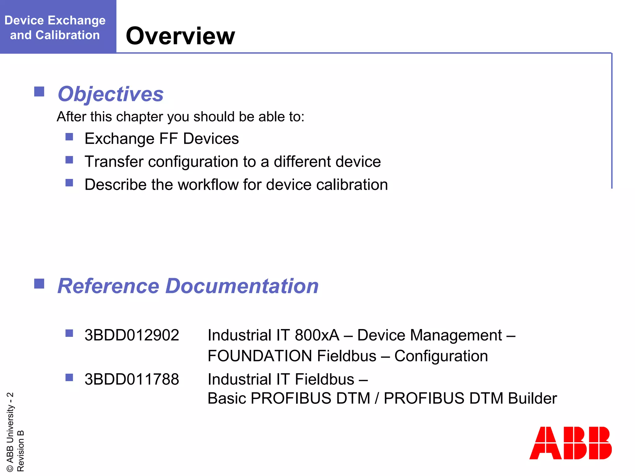 Device exchange and calibration | PPT