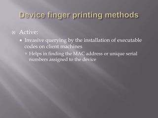 Device finger printing | PPT