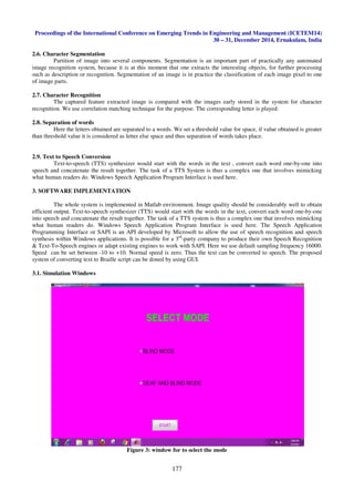 Device for text to speech production and to braille script | PDF