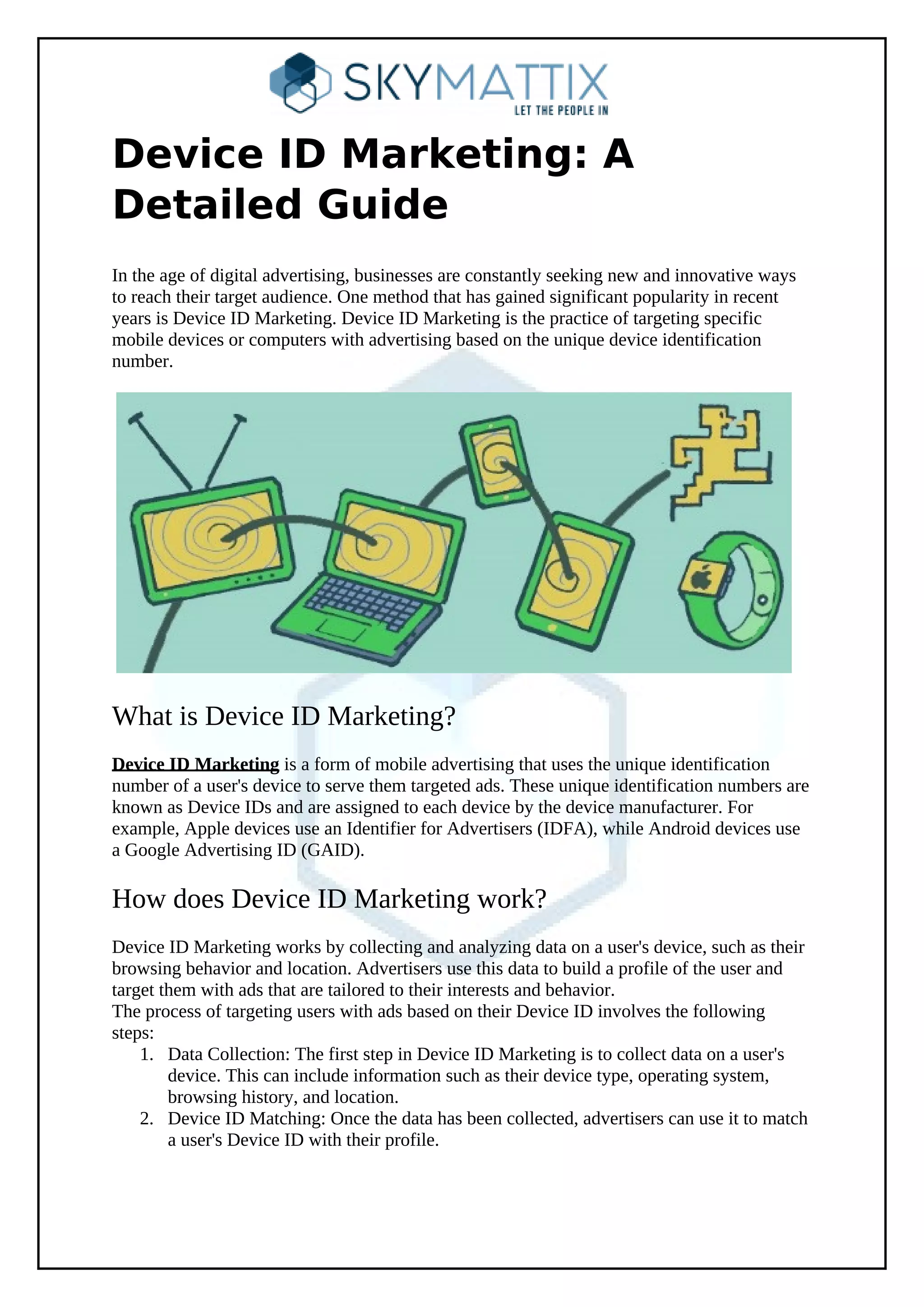 Device ID Marketing: A Detailed Guide | PDF