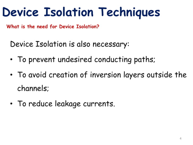Device isolation Techniques | PPT