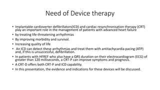 Device therapy for heart failure monitoring and management | PPTX