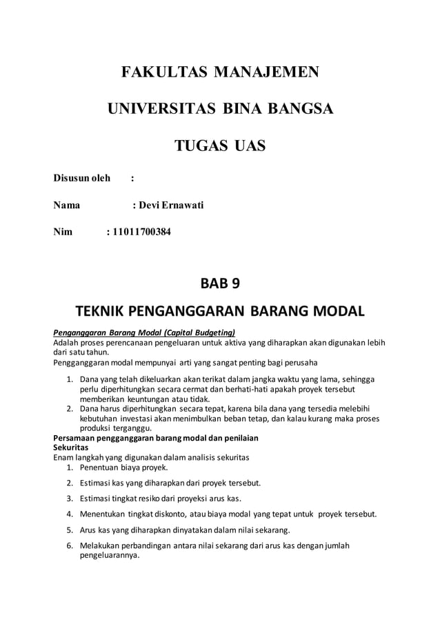 Devi ernawati tugas sebelum uas | PDF