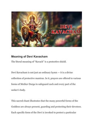 What is Devi Kavacham Stotram? Sanatanjyoti | PDF
